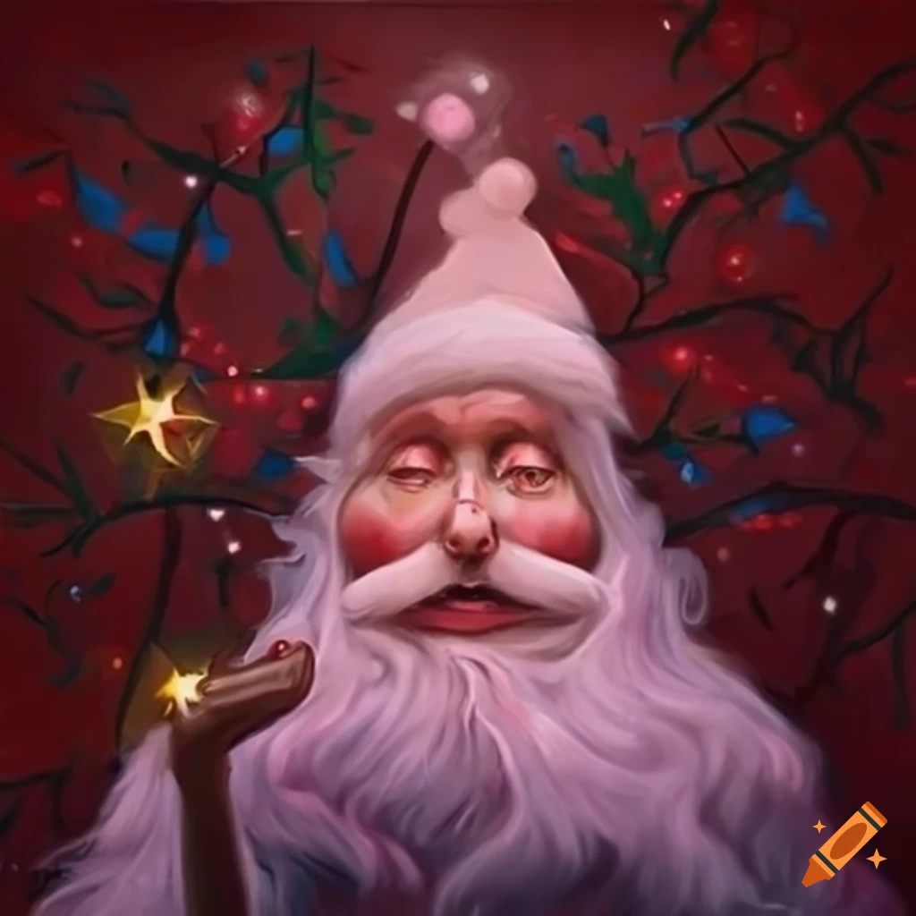 Surreal christmas art with an uncanny valley feel