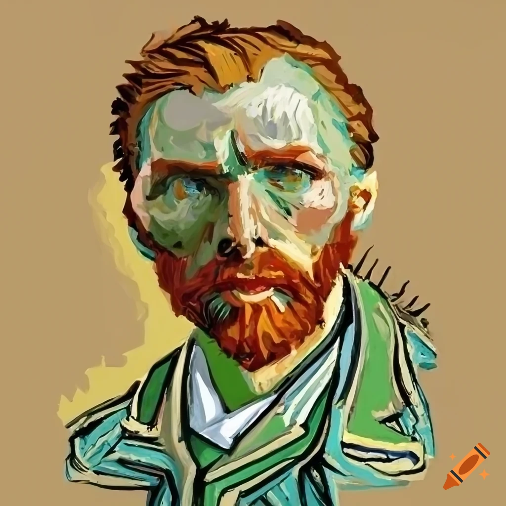 Van gogh-style portrait of a velociraptor on Craiyon