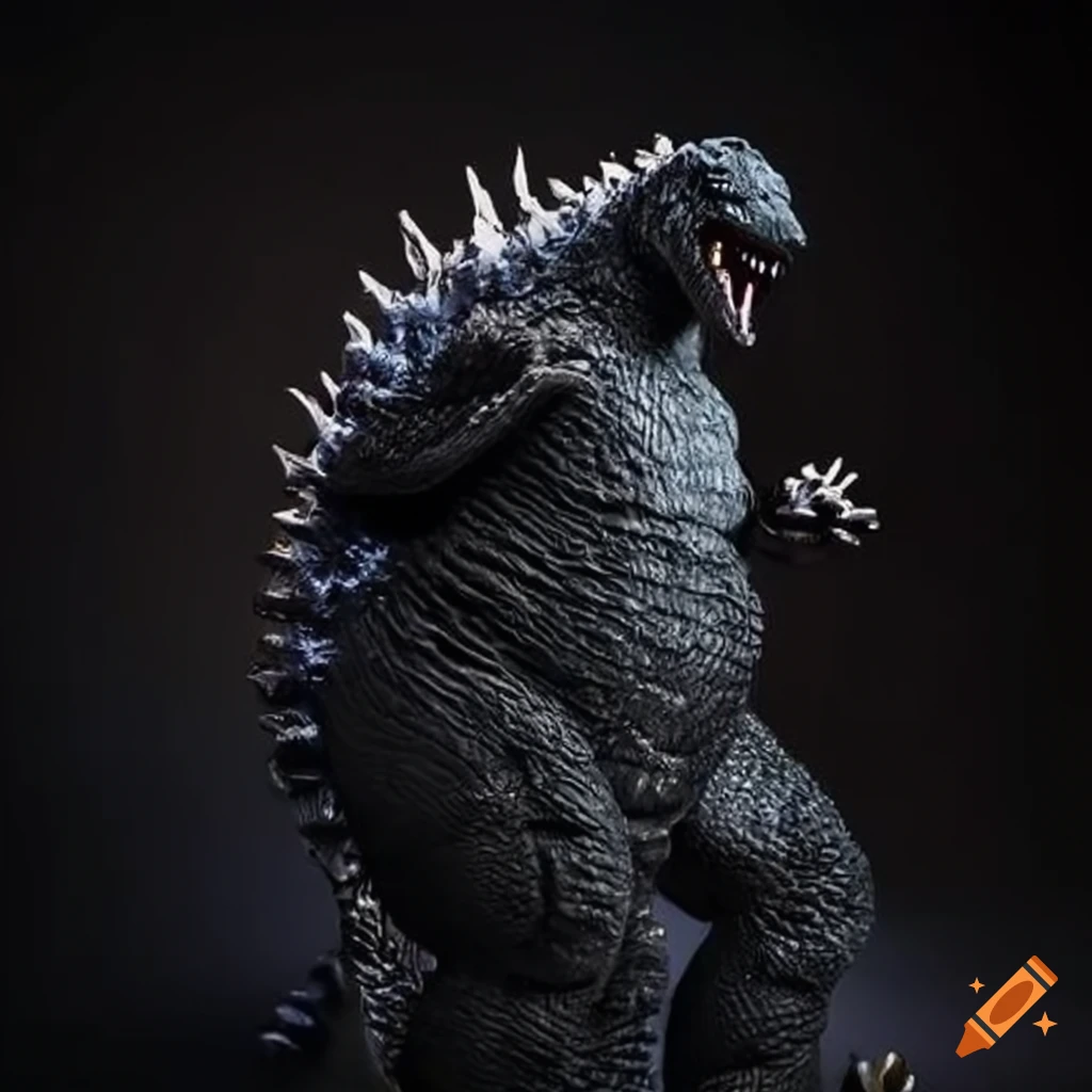 Image of godzilla with armored metallic plates