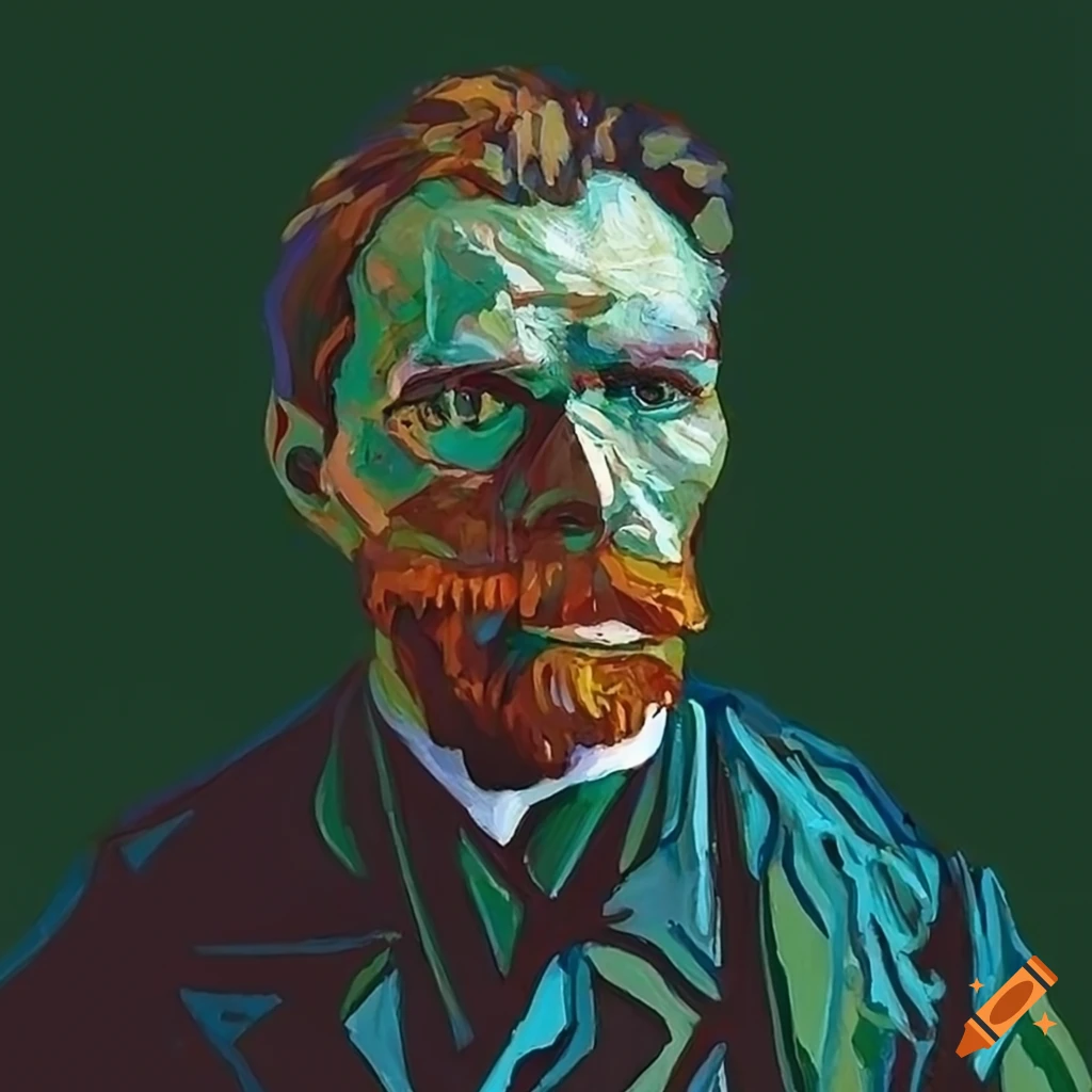 Portrait of a brachiosaurus in van gogh style