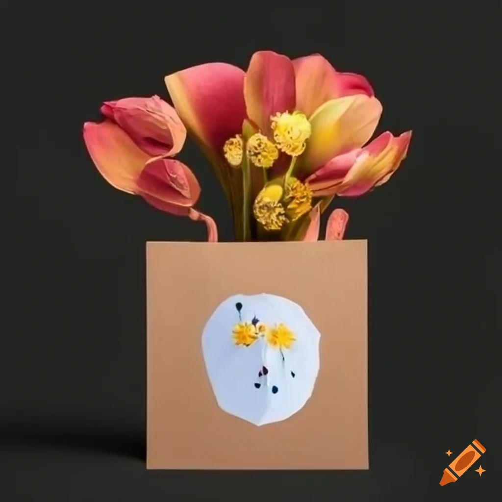 Paper bag with flower design