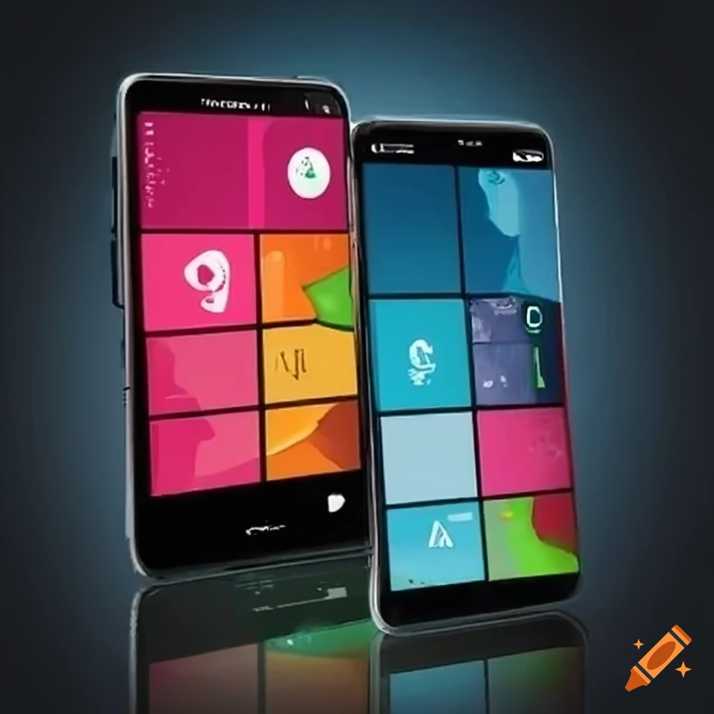 Windows phone smartphone on Craiyon