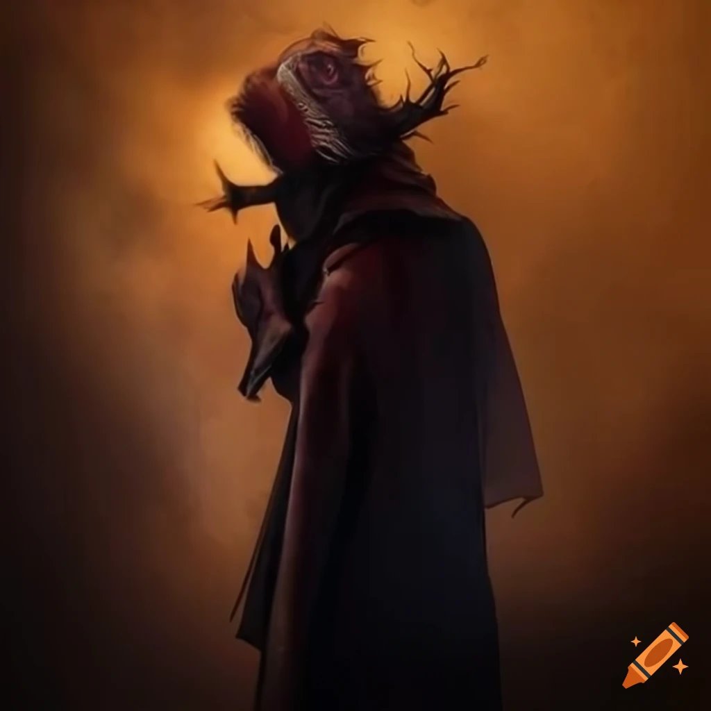 Dark and mystical background with a witch doctor on Craiyon