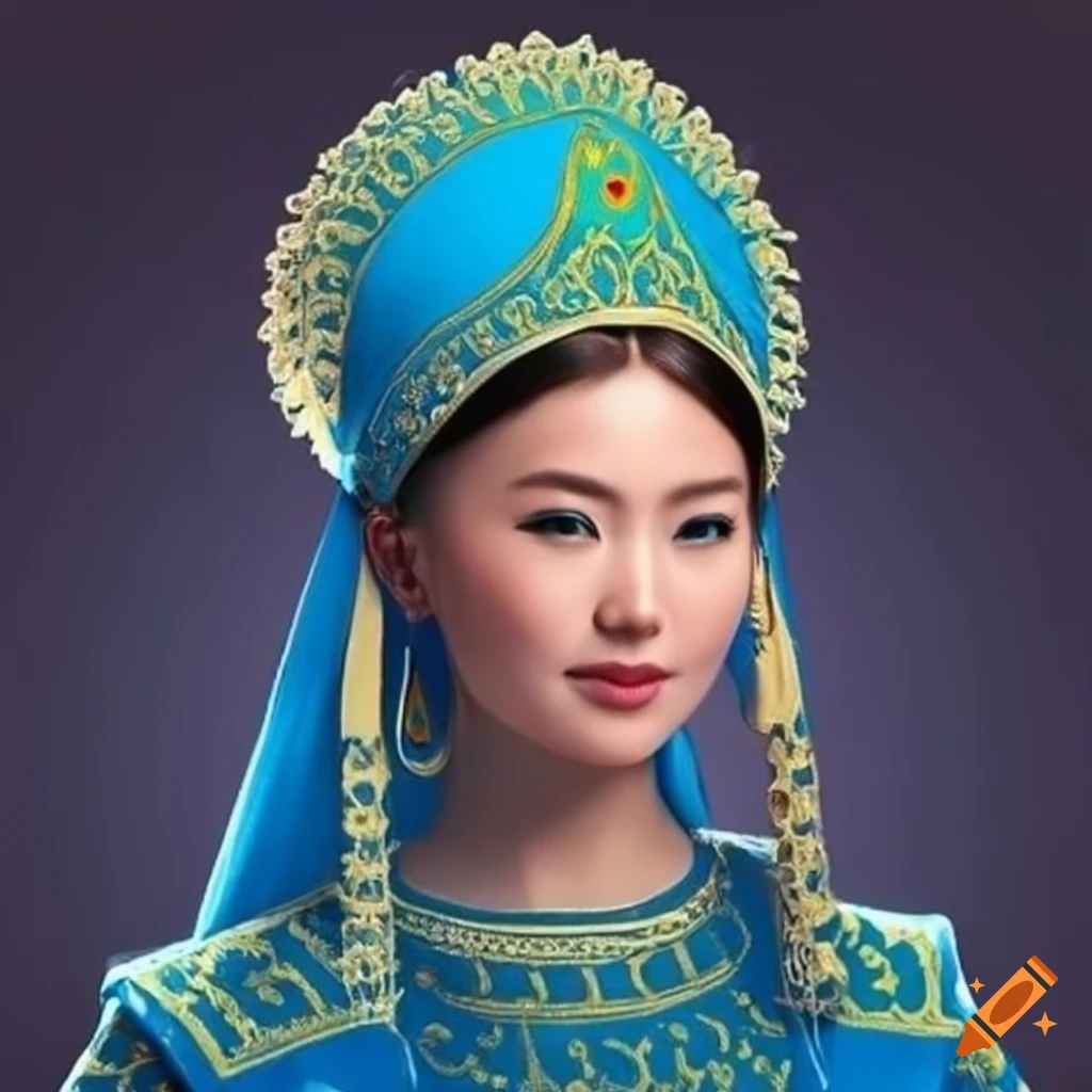 Futuristic kazakh costume on Craiyon