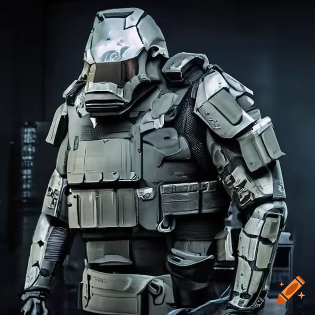 Futuristic military bulletproof armor