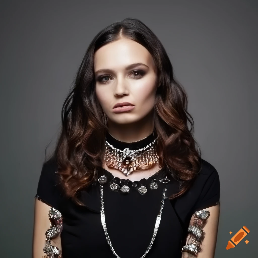 Portrait Of A Beautiful Model With Wavy Brown Hair On Craiyon