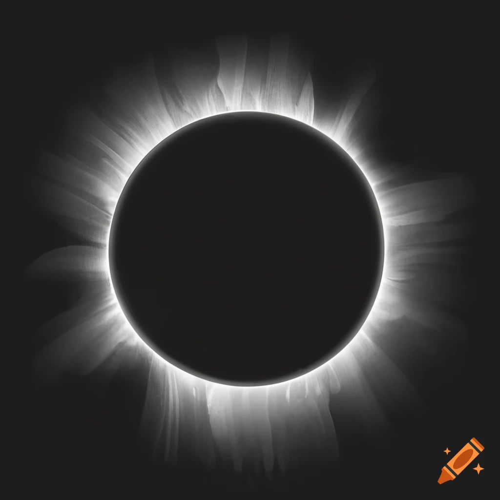 Minimalistic engraving of a solar eclipse on Craiyon