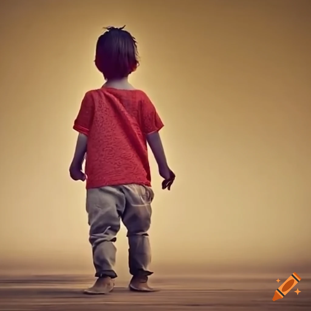 View of a child from behind on Craiyon