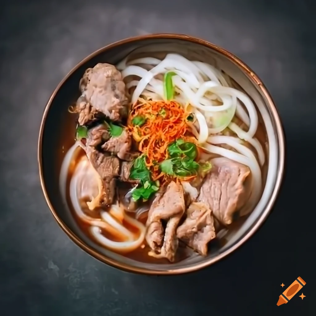 Close-up photo of delicious vietnamese bun cha