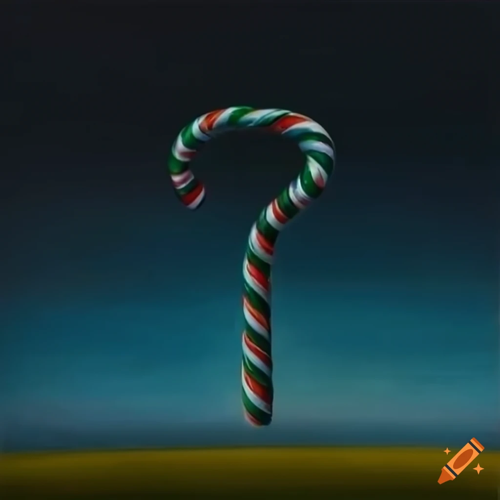 Surreal candy canes like magritte's paintings