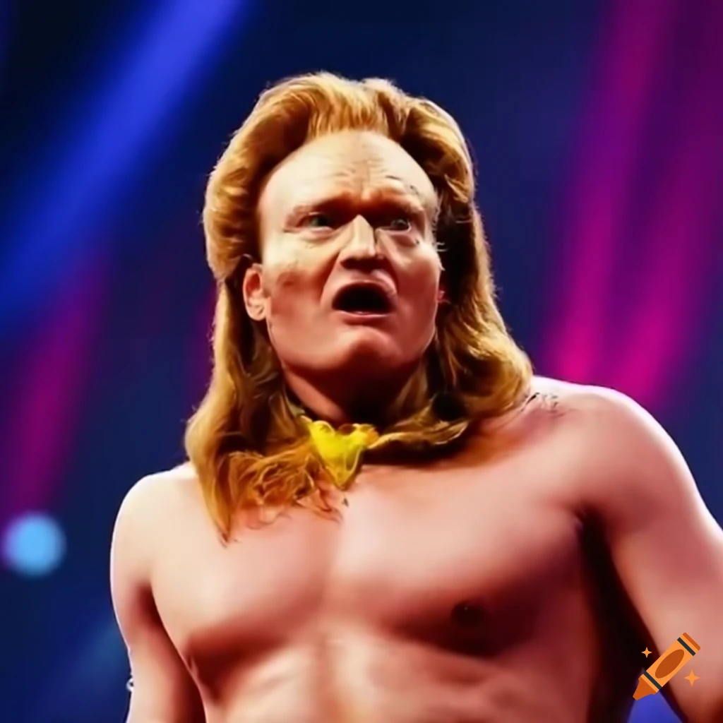 Conan o'brien in wwe wrestling costume