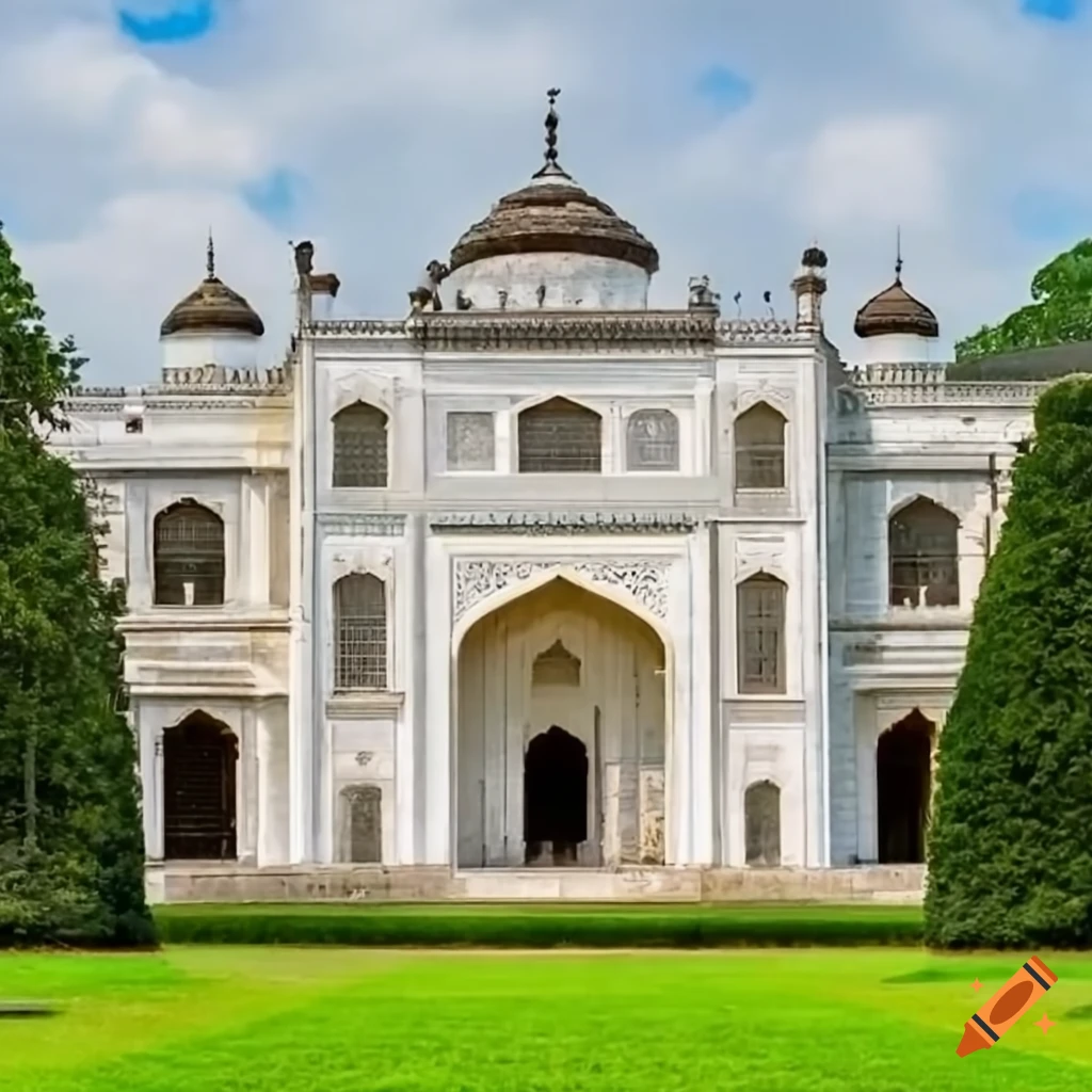 Full frontal elevation of a mughal mahal white house