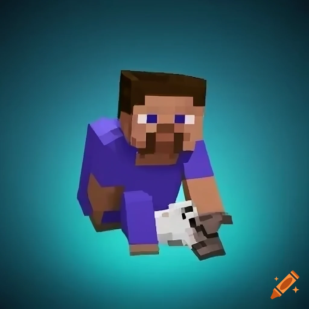 Minecraft gameplay of steve petting a goat