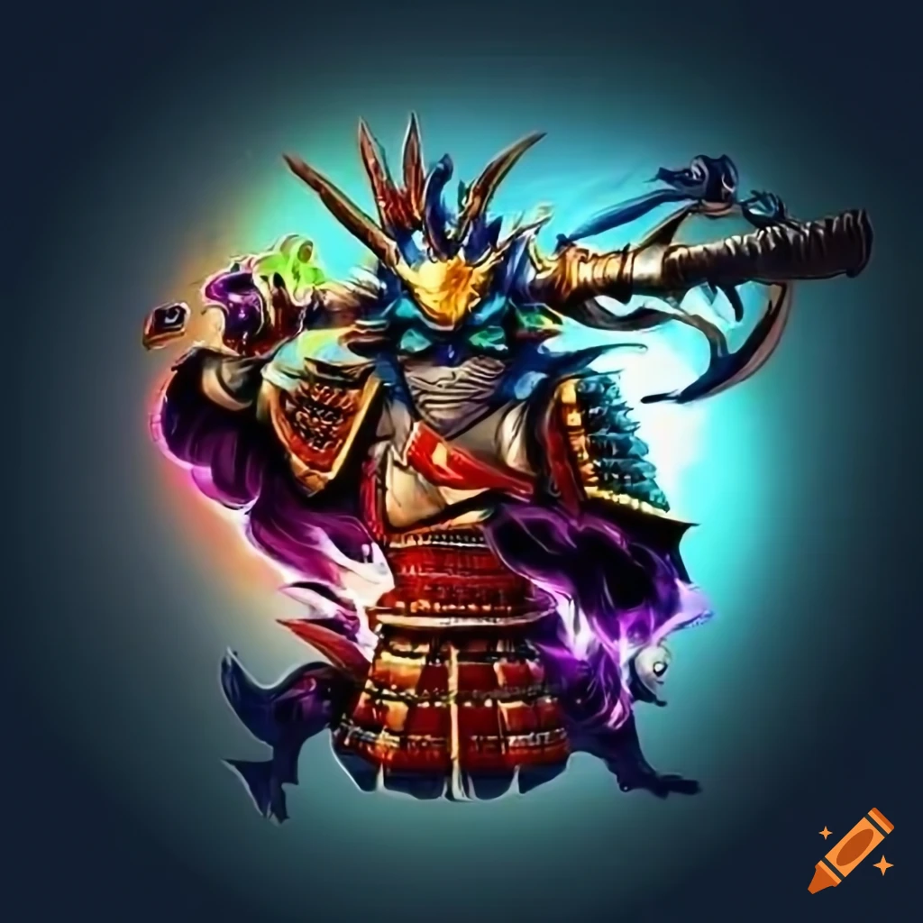 Logo of a samurai riding a dragon