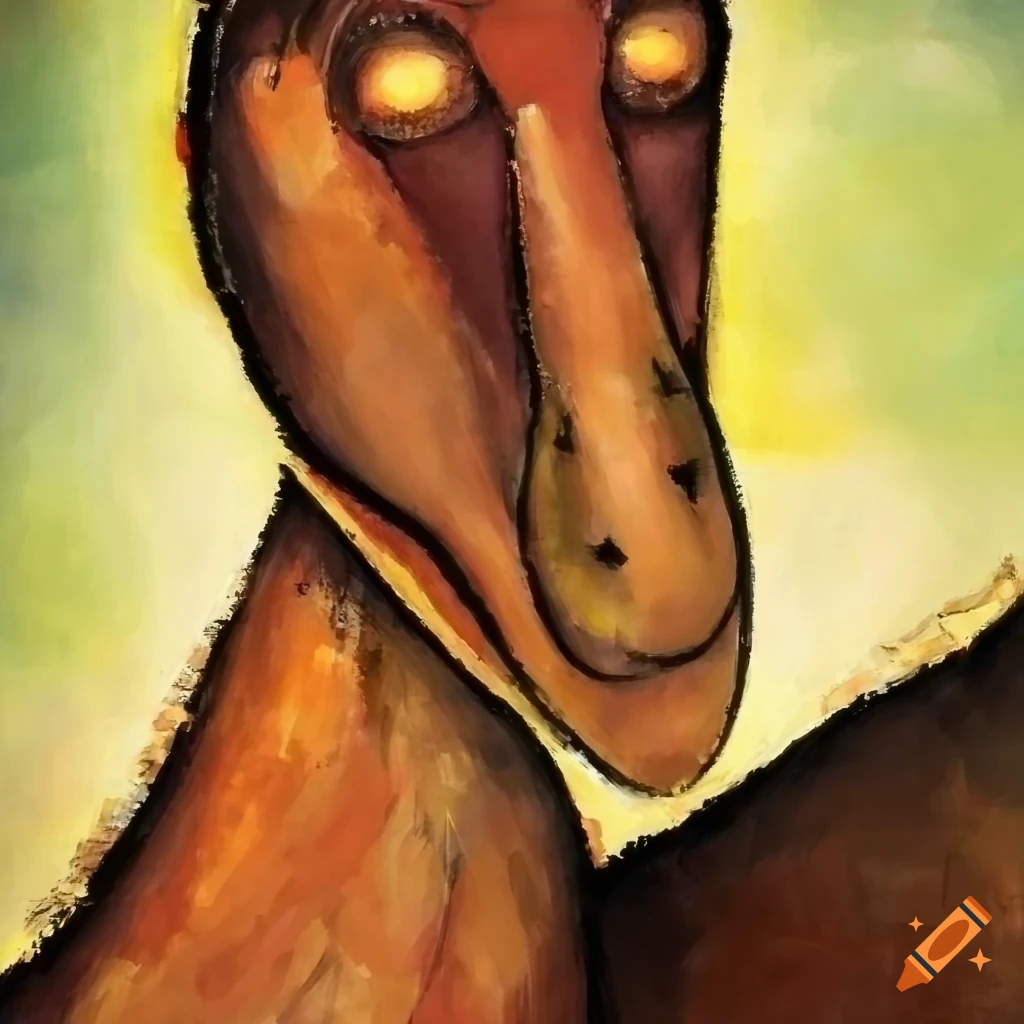 Portrait of a brachiosaurus in modigliani style on Craiyon
