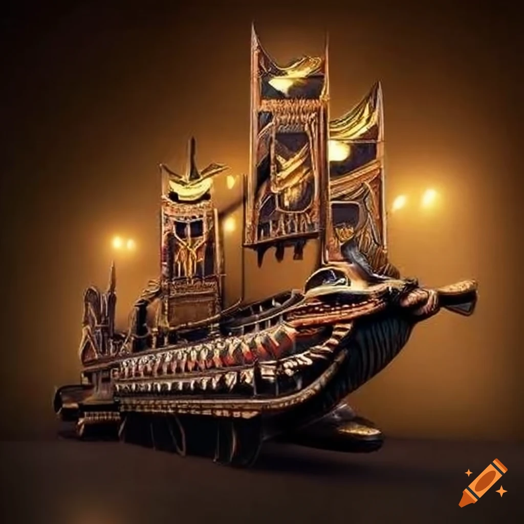 Ancient egyptian styled warship dedicated to anubis on Craiyon
