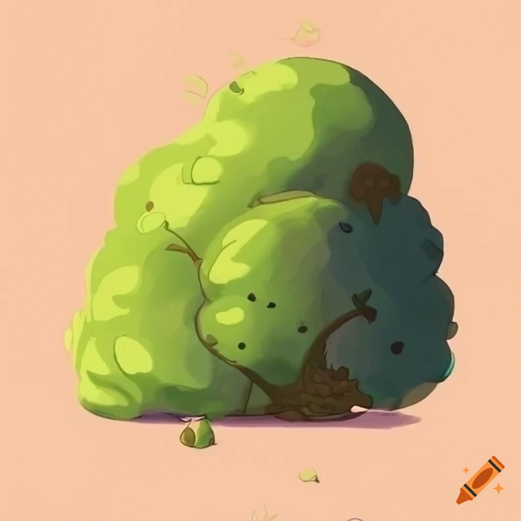 2d bushes in adventure time style on Craiyon