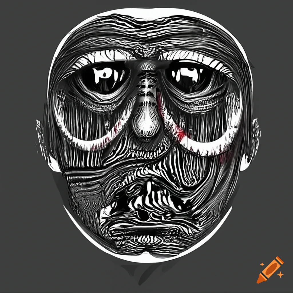 Abstract horrified face