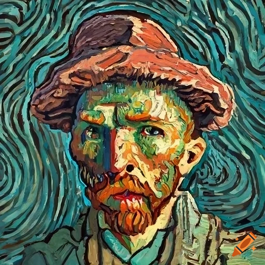 Van gogh style portrait of an allosaurus on Craiyon