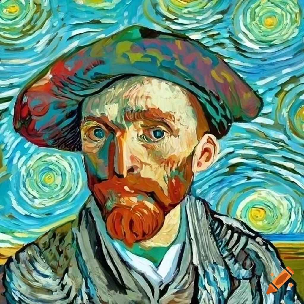 Van gogh style portrait of a brachiosaurus on Craiyon