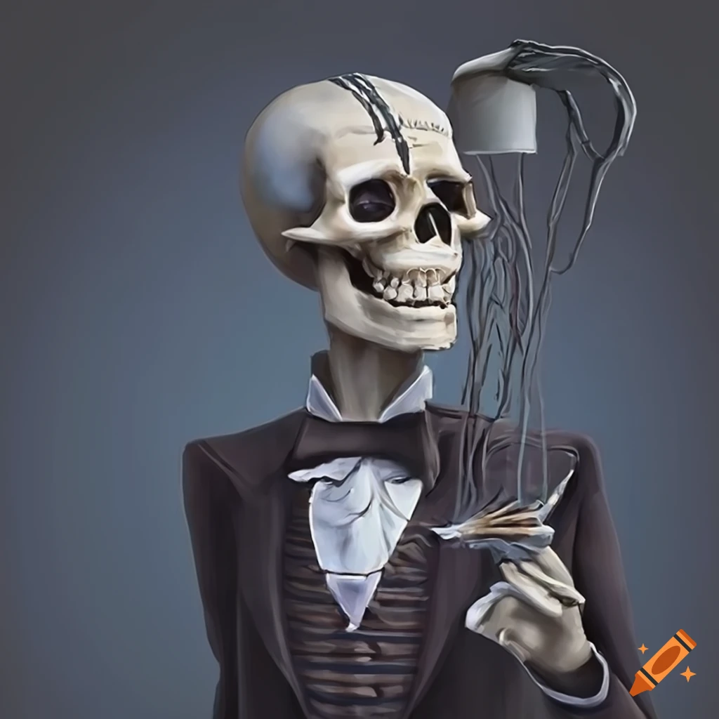 Skeleton butler on Craiyon