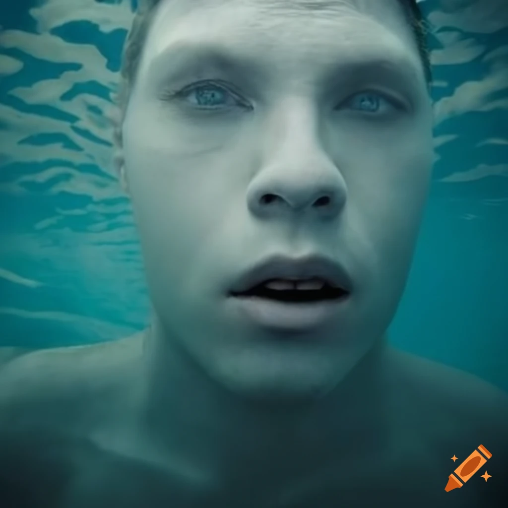 Portrait of a man underwater on Craiyon