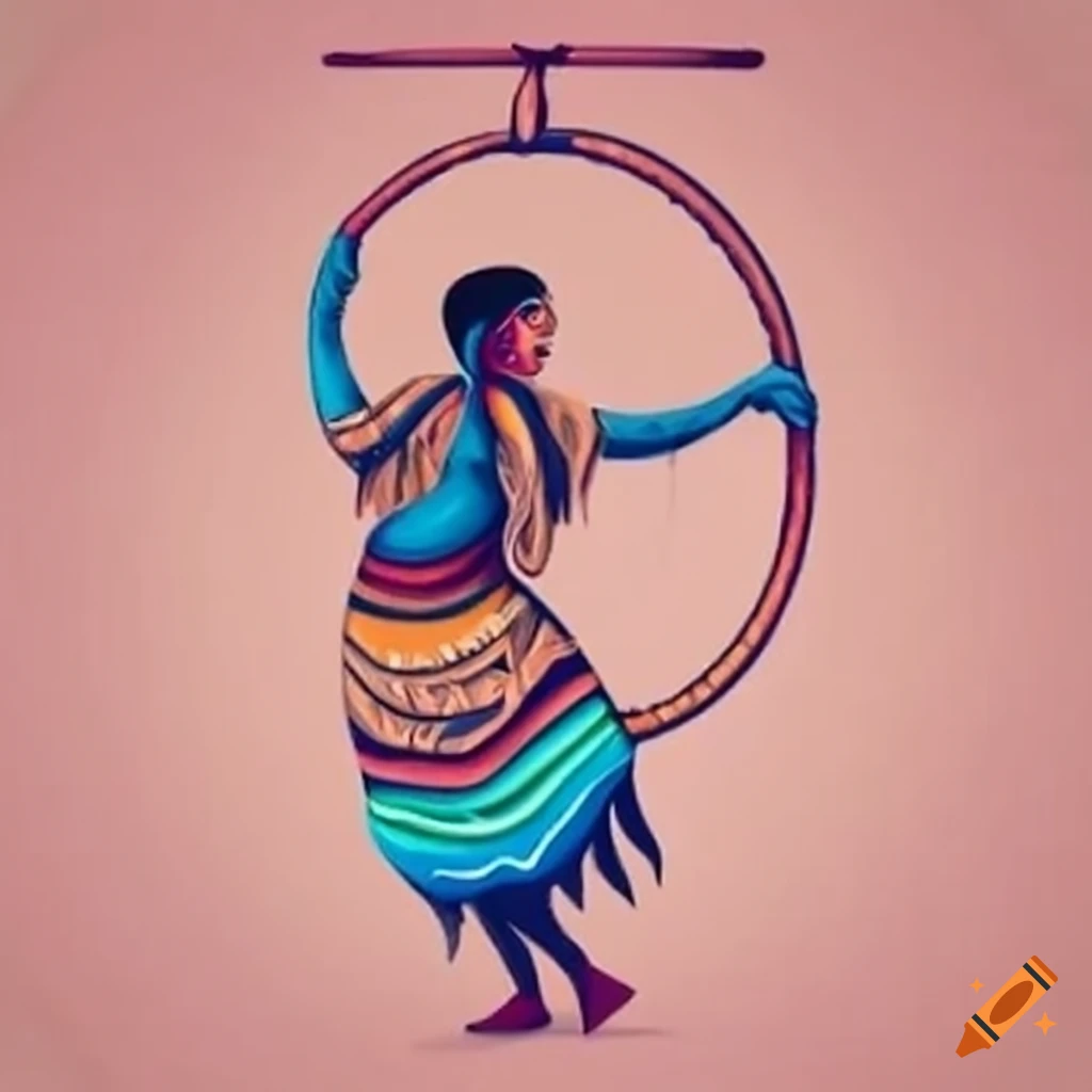 Image of a native American hoop dancer on Craiyon