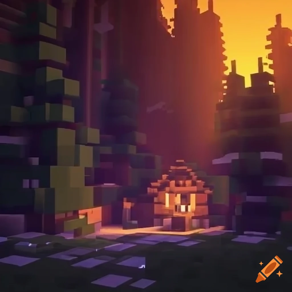 Cozy minecraft house in a spruce forest on Craiyon
