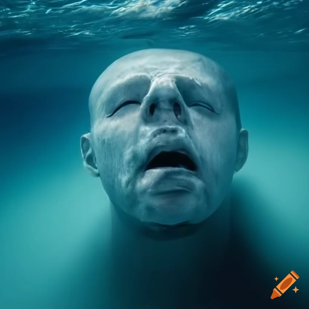 Portrait of a man underwater on Craiyon