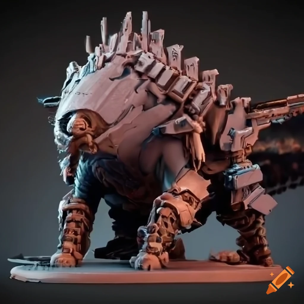 Biomechanical giant mole miniature on gameboard on Craiyon