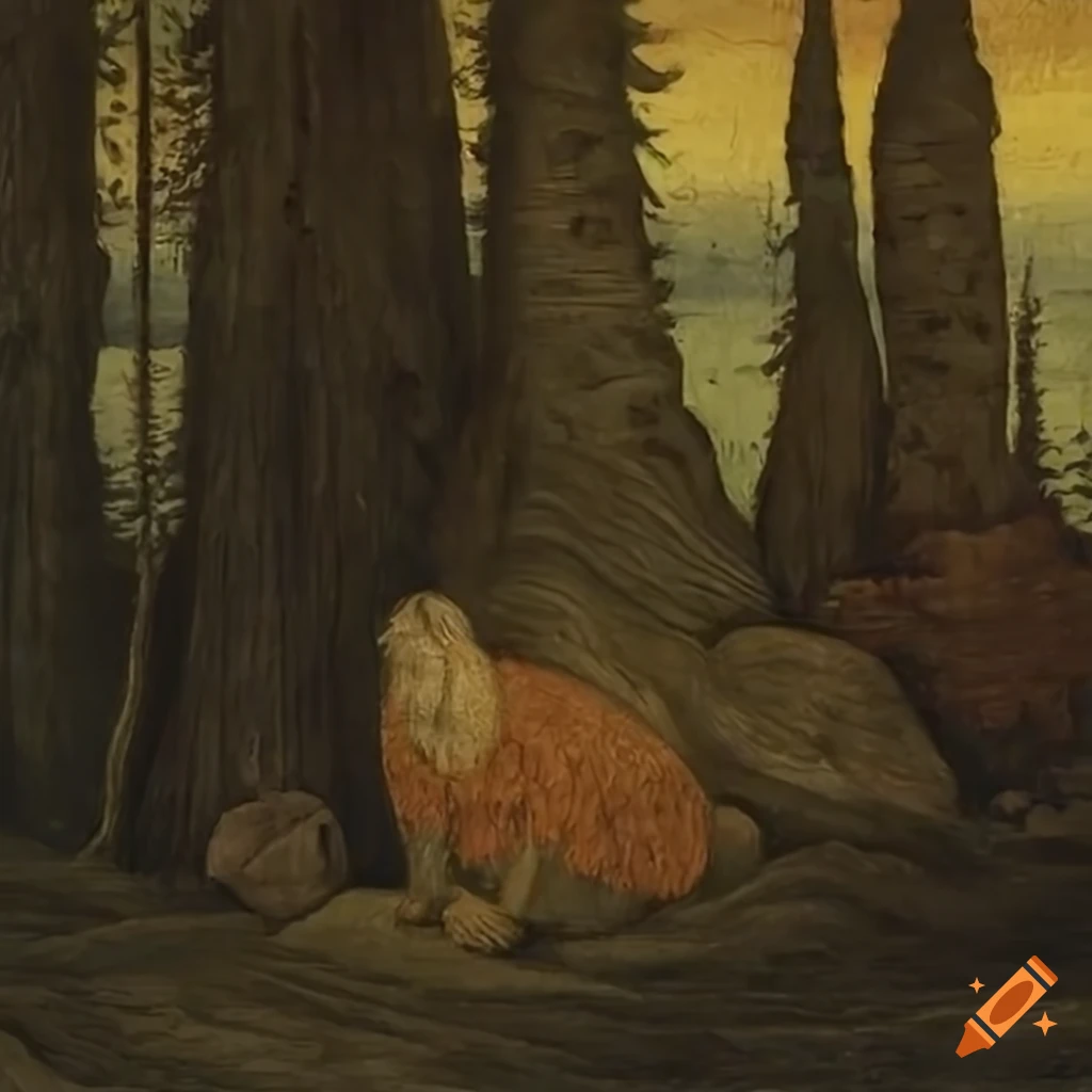 Color serigraph of native salish motifs and designs on Craiyon