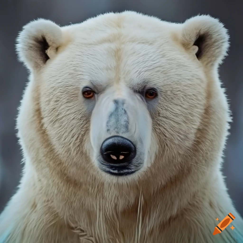 Portrait of a beautiful white bear