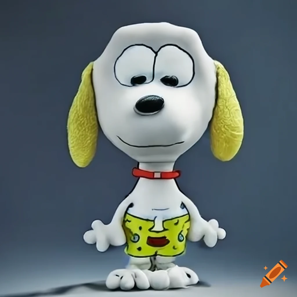 Snoopy dressed as spongebob squarepants