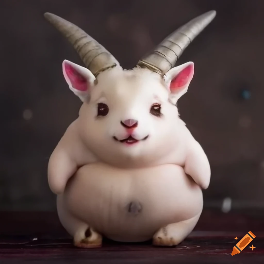 Photograph of a cute chubby anime goat demon on Craiyon