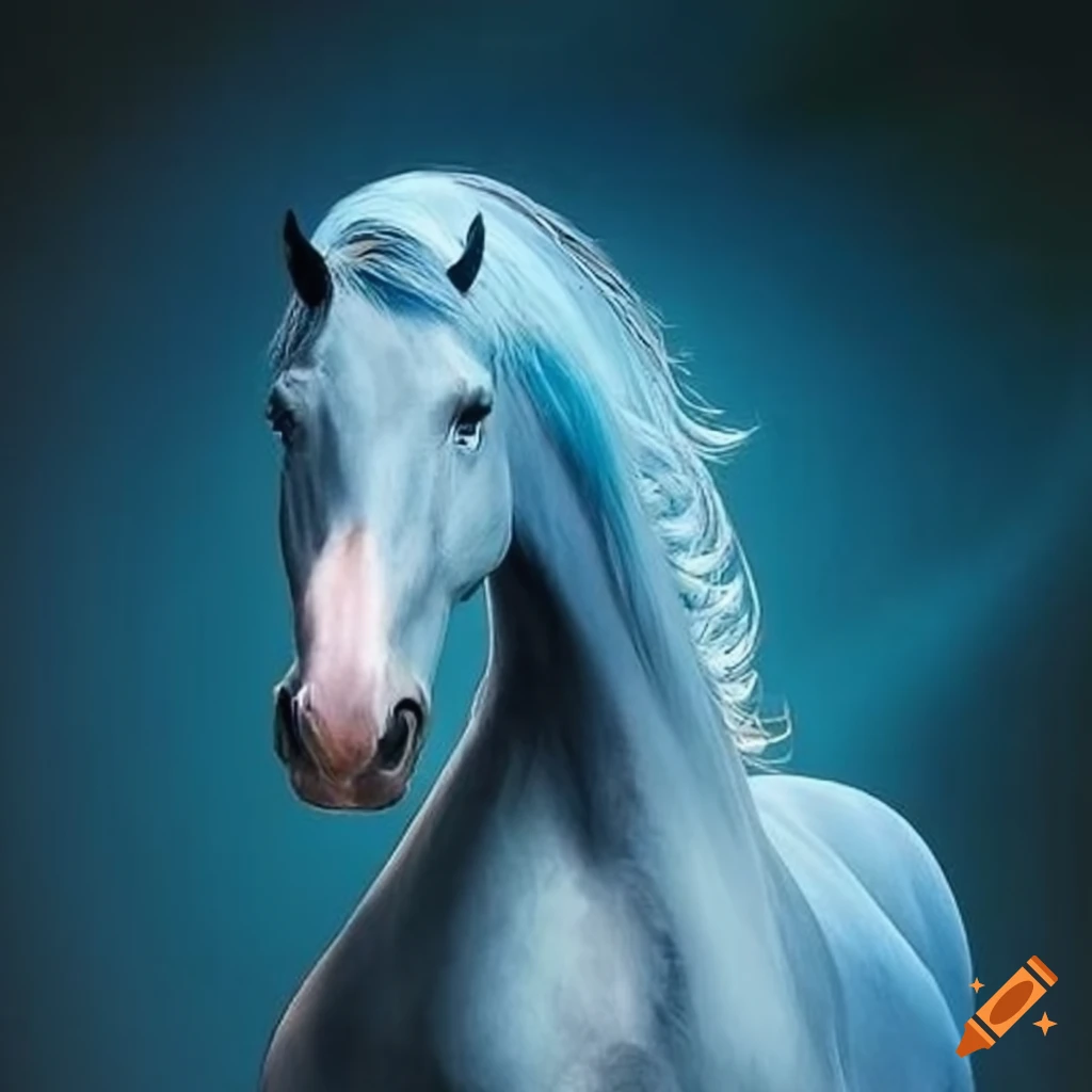 Blue horse illustration