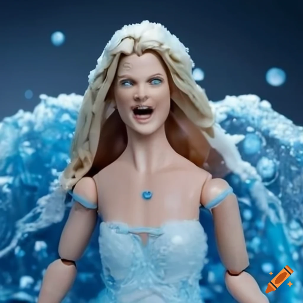 Muscular ali larter as a laughing ice queen action figure