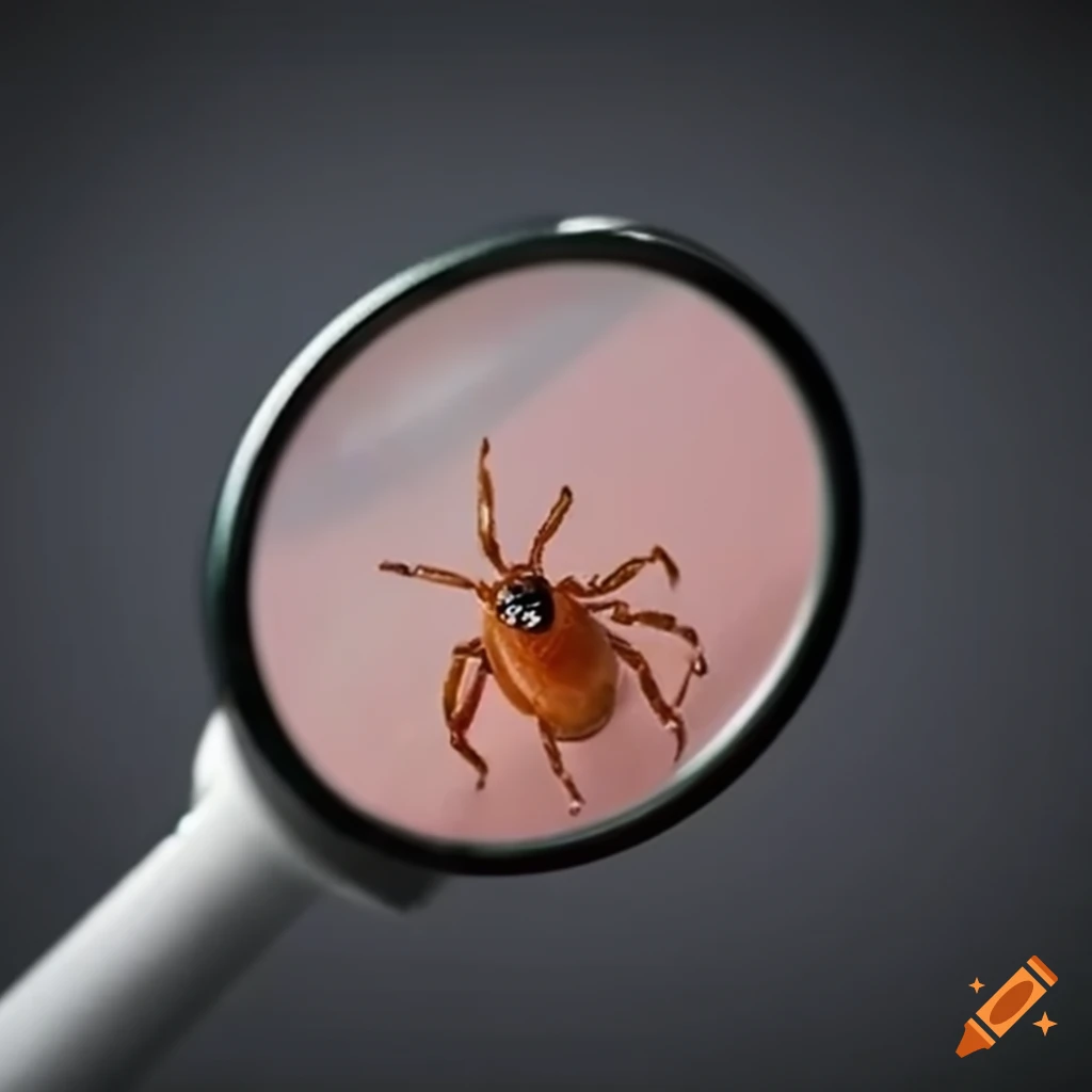 Close-up of a tick on the skin on Craiyon