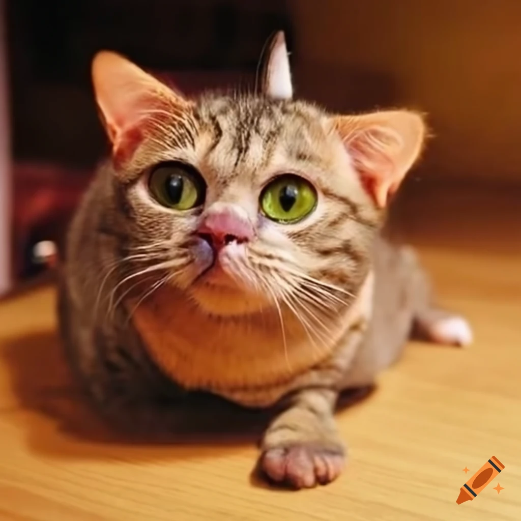 Funny picture of a cat with a strange expression