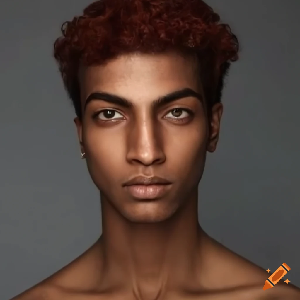 Digital artwork of a maroon-haired humanoid man on Craiyon