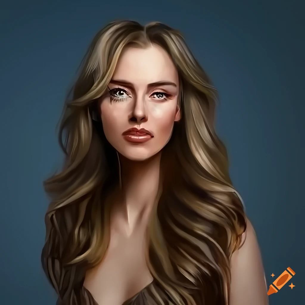 Portrait of a blond woman with a friendly look and gentle smile in detailed oil painting on Craiyon