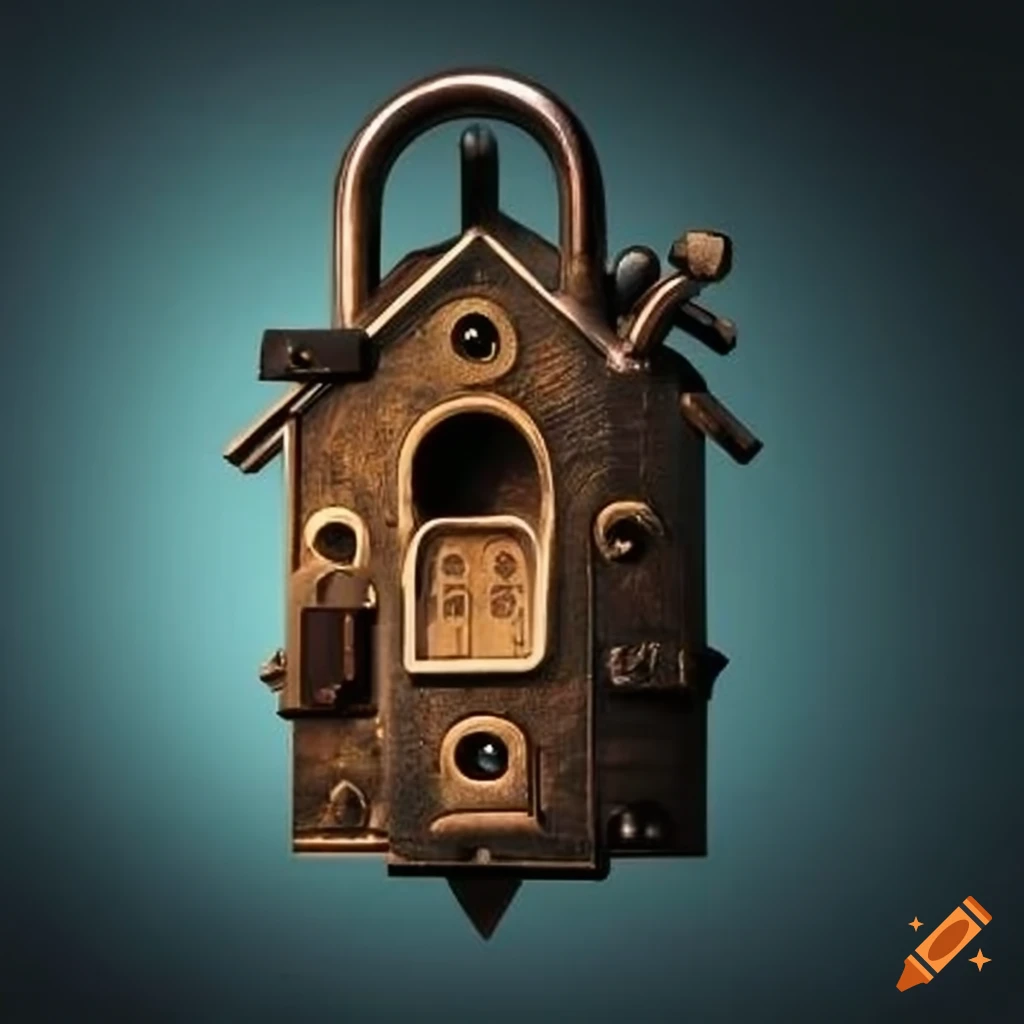 Unique house made of locks on Craiyon