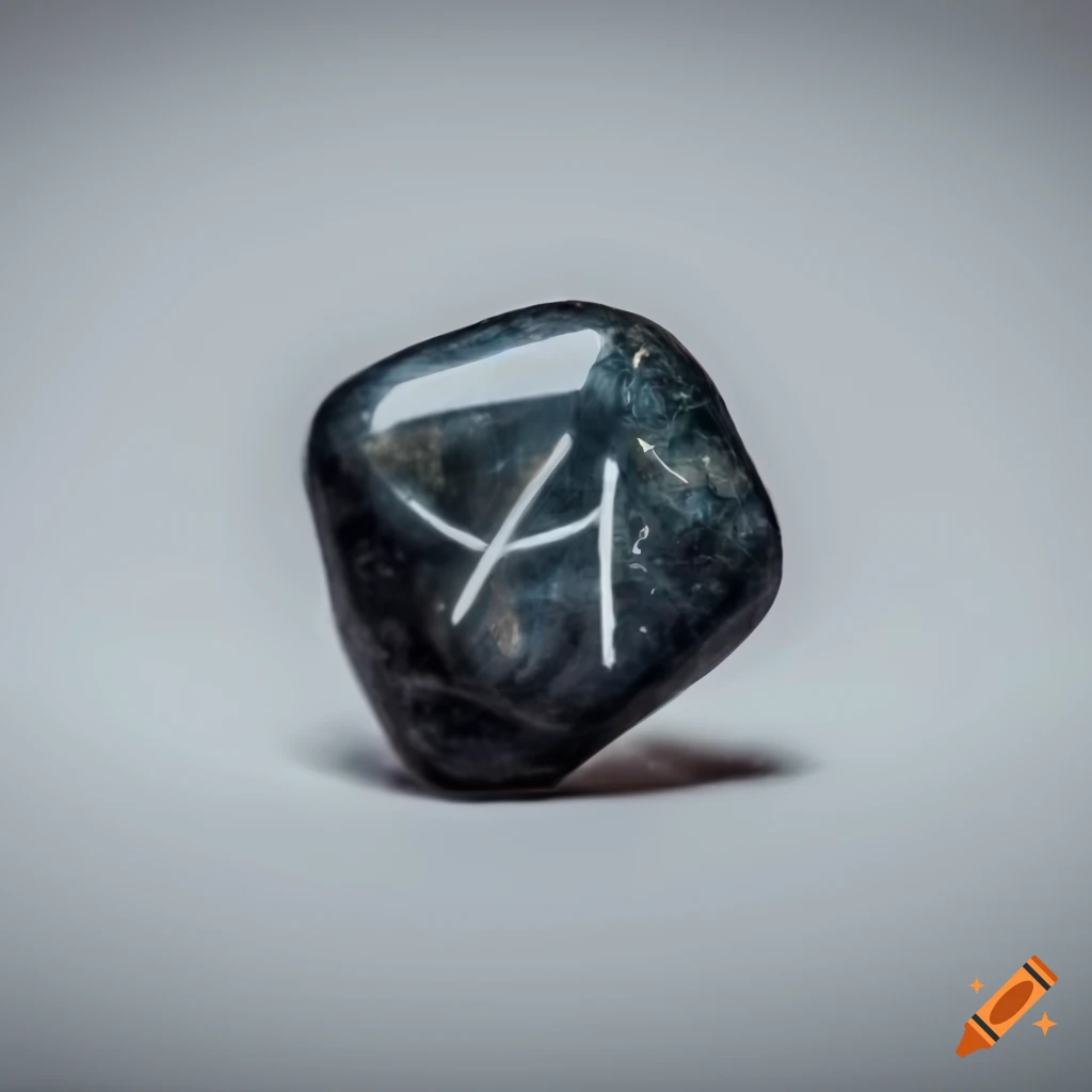 Dark quartz rune with branching lines on a white background on Craiyon