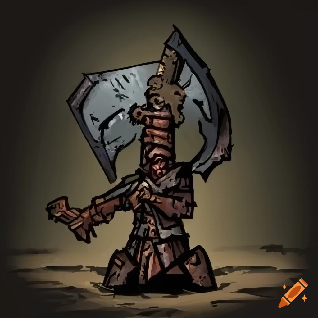 Holy axe shrine in the style of darkest dungeon on Craiyon