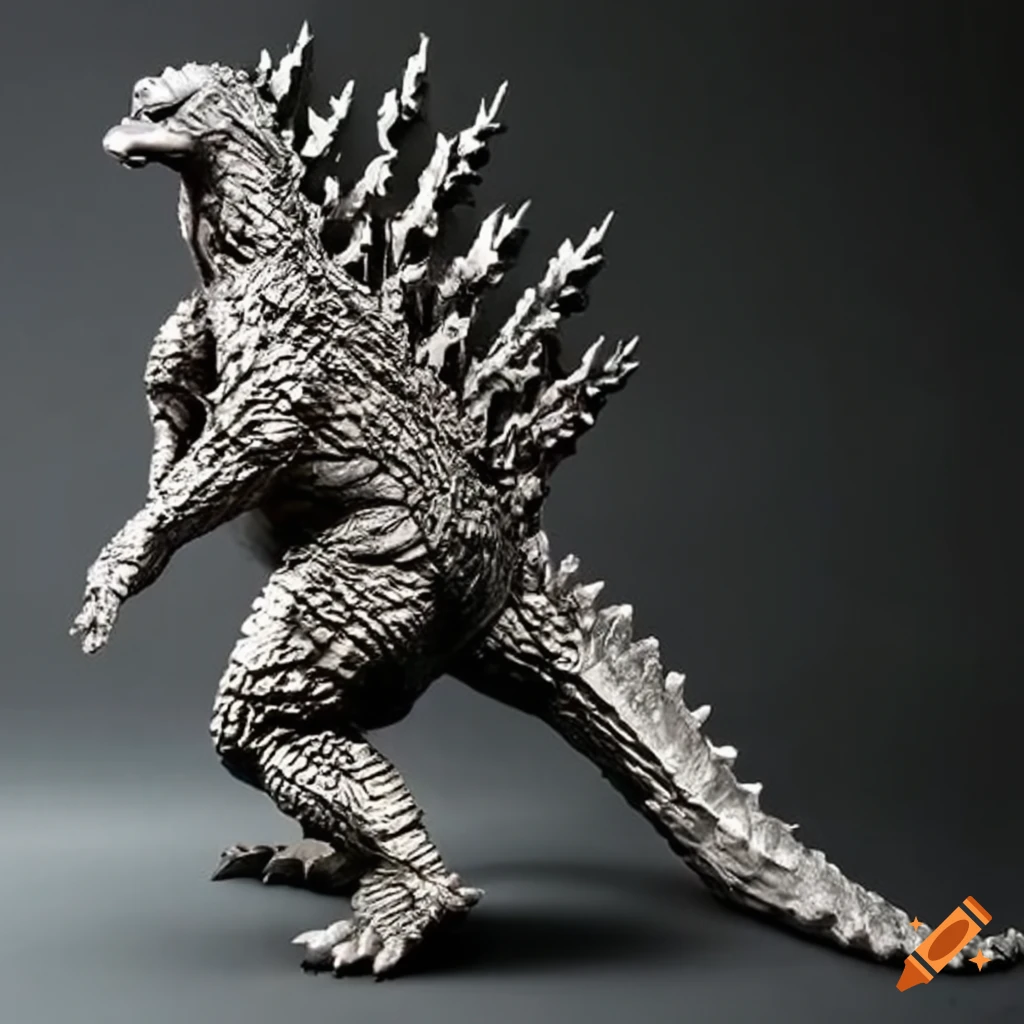 Muscular godzilla made of titanium on Craiyon