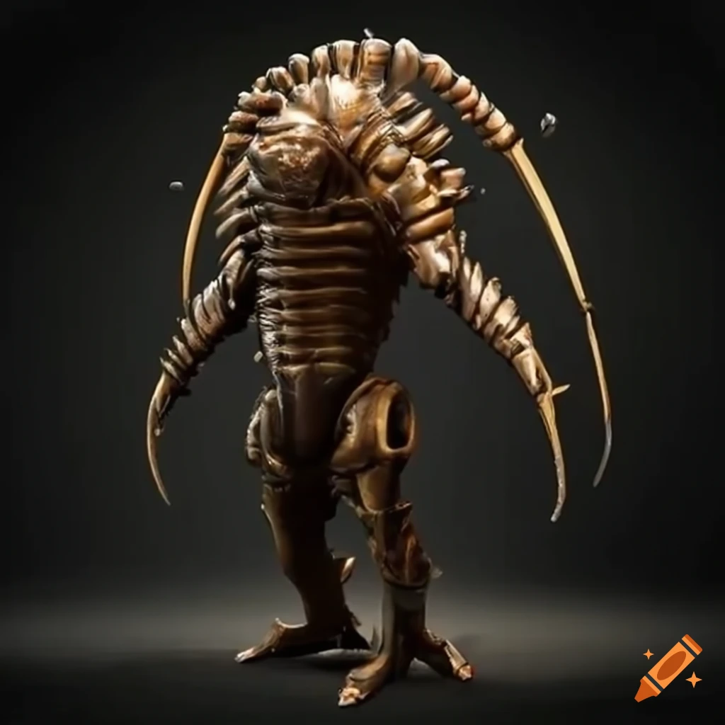 Humanoid trilobite with armor and antennae on Craiyon