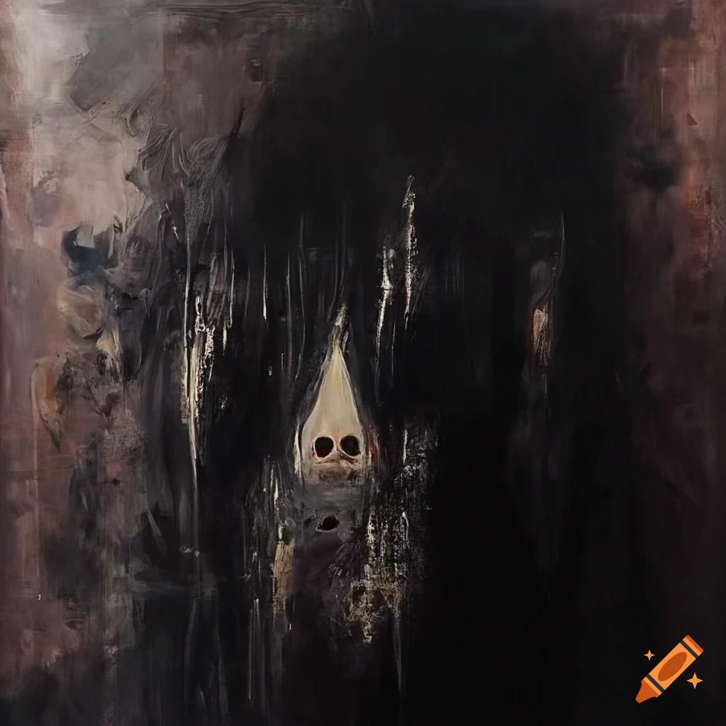 Highly detailed ghost in a dark and eerie landscape