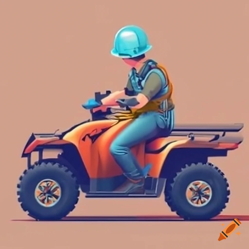 Skilled engineer building a new quad atv on Craiyon