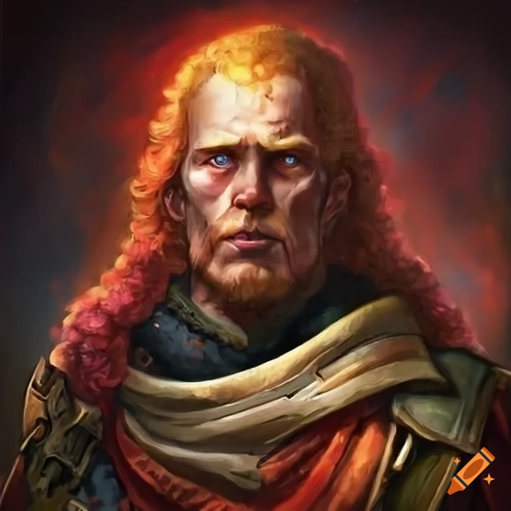 Portrait of a war hero in a fantasy universe with vivid colors on Craiyon