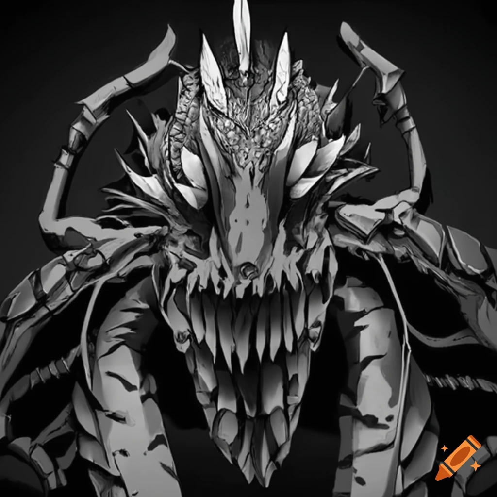 Extremely powerful reptilian organism made of titanium on Craiyon