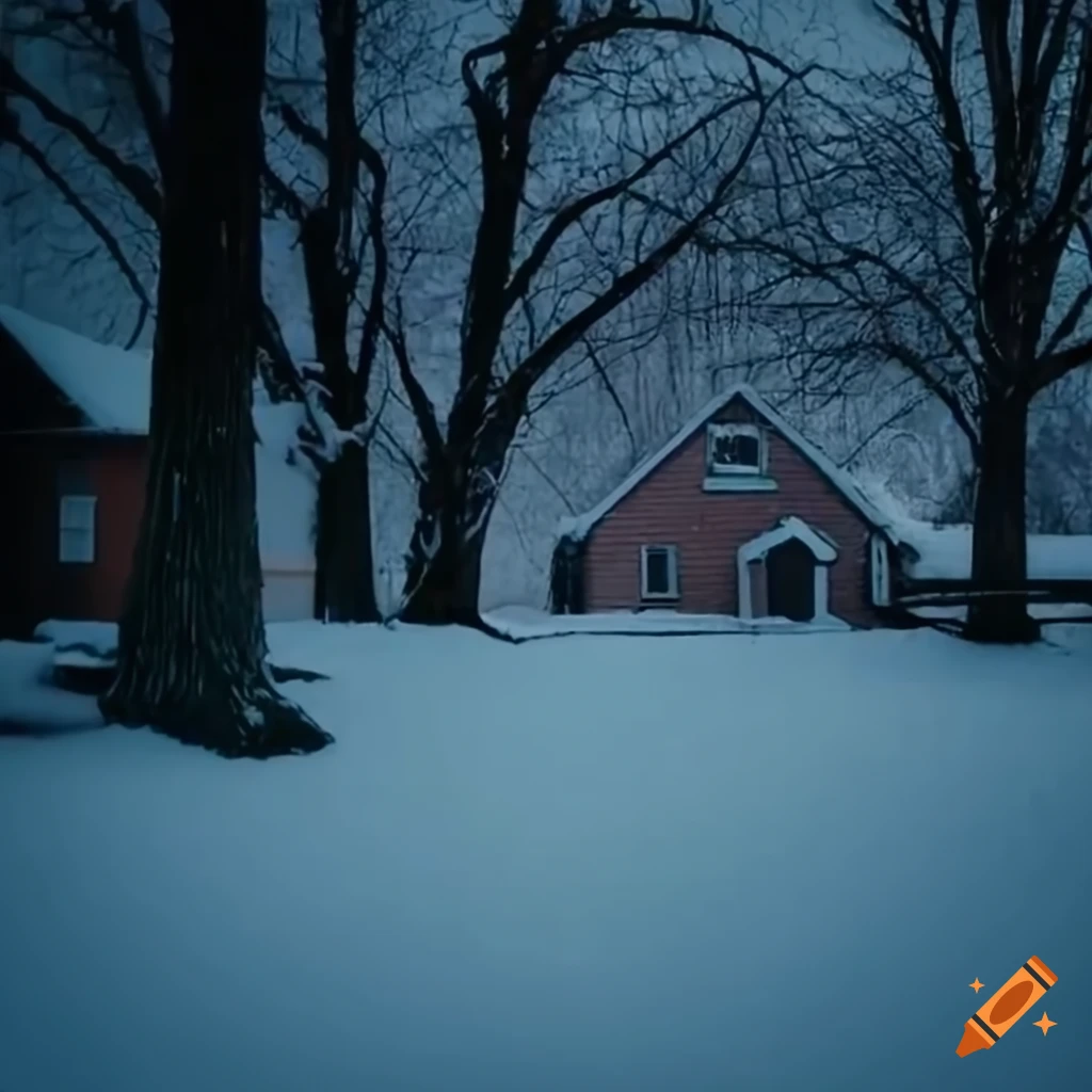 Outdoor liminal space with a snow house in the neighborhood ...